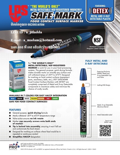 LPS SAFE-MARK with FOOD GRADE MARKER ปากกาเคมีฟู้ด - SiamShop.com